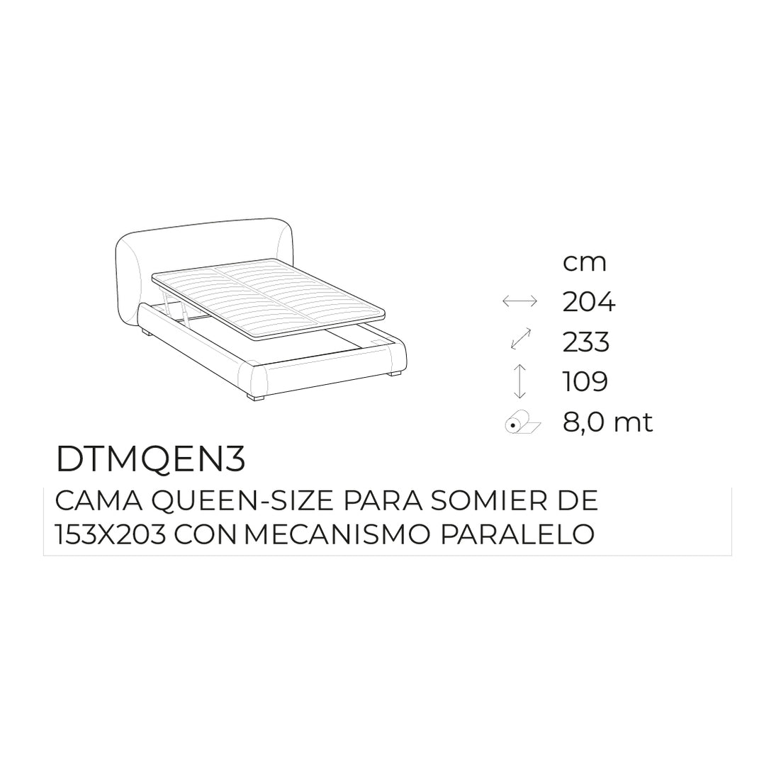 Cama Noa Queen Size Mecanismo Paralelo | Calligaris